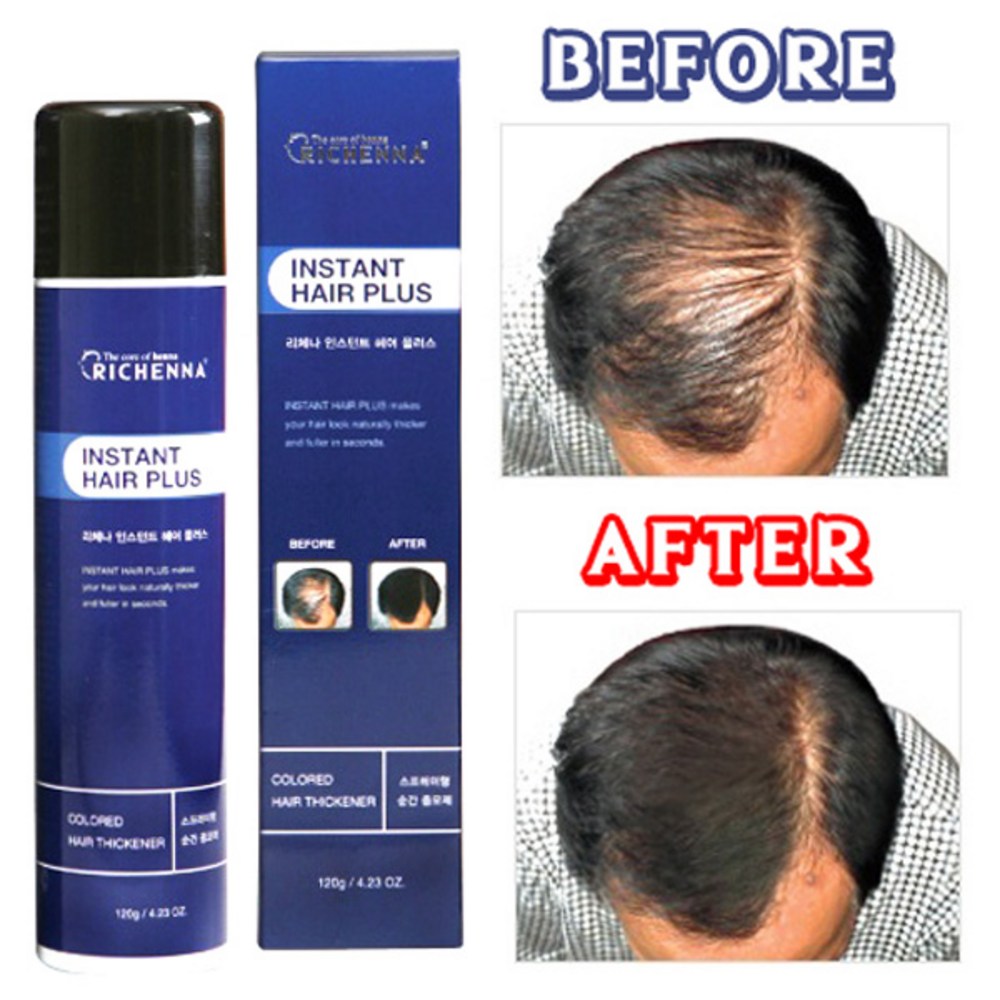 리체나 인스턴트 헤어플러스120g 순간증모제스프레이타입흑채 다크 브라운 1개 흑채증모제 쿠팡