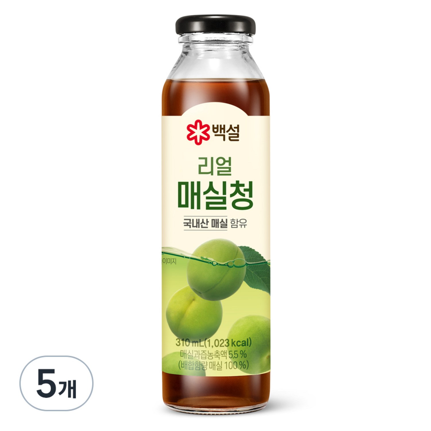 백설 리얼 매실청, 310ml, 5개 - 농축액/원액 | 쿠팡