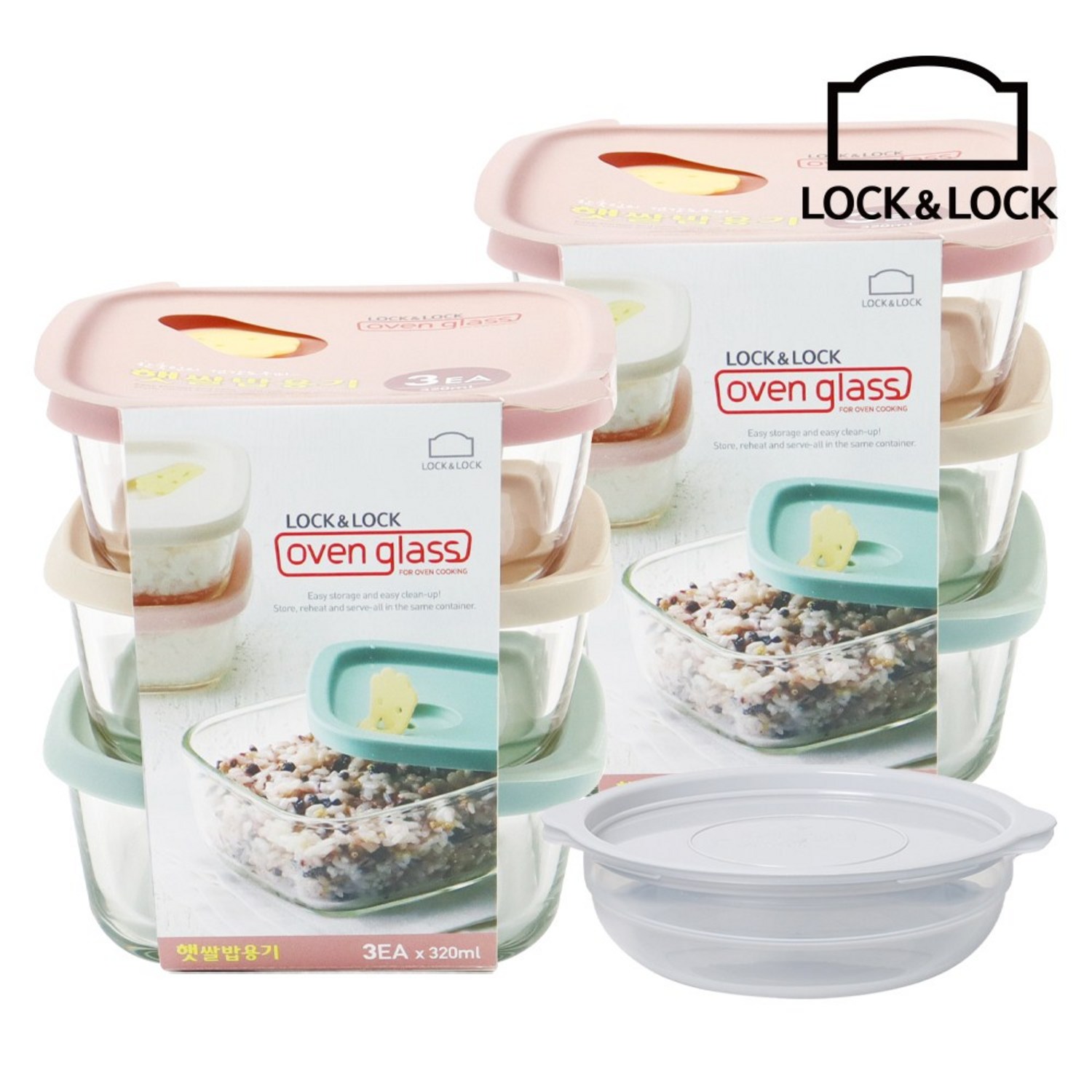락앤락 오븐글라스 햇쌀밥용기 320ml 3p+모던쿡 전자렌지용기, 2개, 1세트 - 밀폐용기/세트 | 쿠팡
