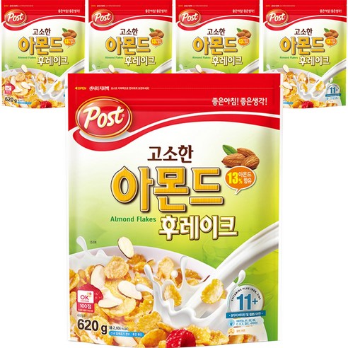 포스트 고소한 아몬드 후레이크 시리얼, 620g, 5개 - 가격 변동 추적 그래프 - 역대가