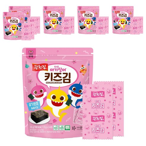 '광천김 핑크퐁 아기상어 유기원초 줄줄이 키즈김, 36g, 6개' 최저가 검색, 최저가 22,440원 - 할인 알림