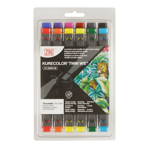 ZIG 쿠레칼라 트윈마카 세트 Basic Colors, 12색, 1세트 - 가격 변동 추적 그래프 - 역대가