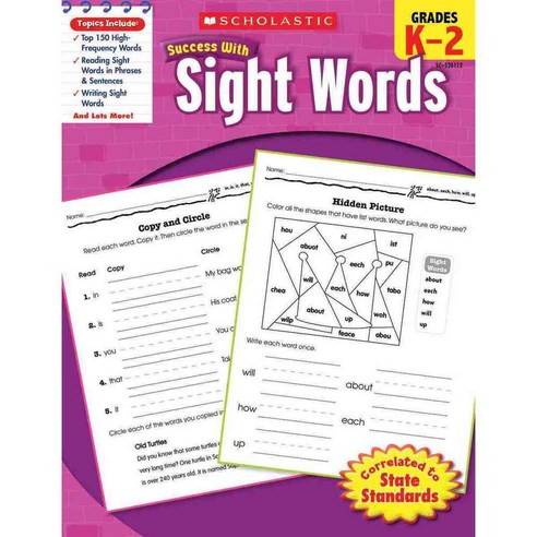 Scholastic Success With Sight Words: Grade K-2, Scholastic Teaching ...