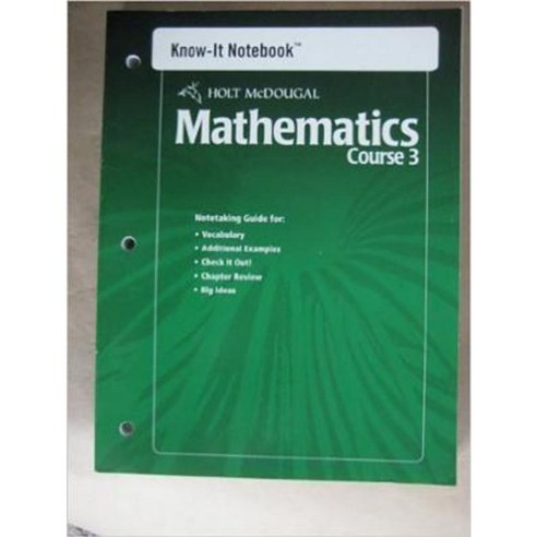 Holt McDougal Mathematics: Know-It Notebook Course 3 Paperback - 가격 변동 ...