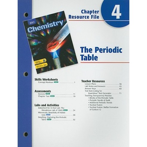 Holt Chemistry Chapter 4 Resource File: The Periodic Table Paperback ...