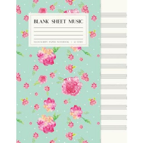 Blank Sheet Music: Manuscript Paper Notebook 12 Stave Pink and Teal ...