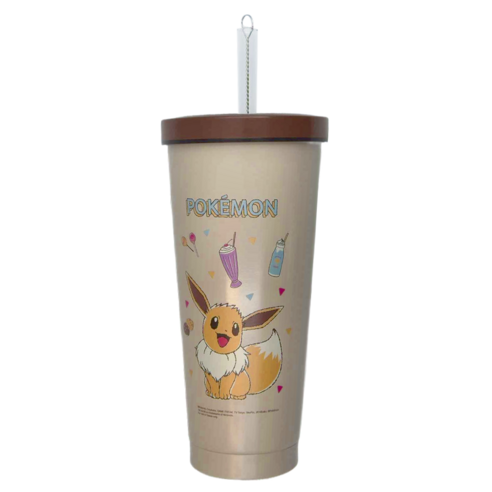 SHIERN-CHIU 廣億實業 PoKeMoN 寶可夢 不鏽鋼吸管杯, 700ml容量, 大口徑吸管, 伊布, 750ml, 1個 - 隨行 ...