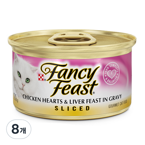 팬시피스트 치킨 하트 앤 리버 고양이 캔, 85g, 8개 - 가격 변동 추적 그래프 - 역대가