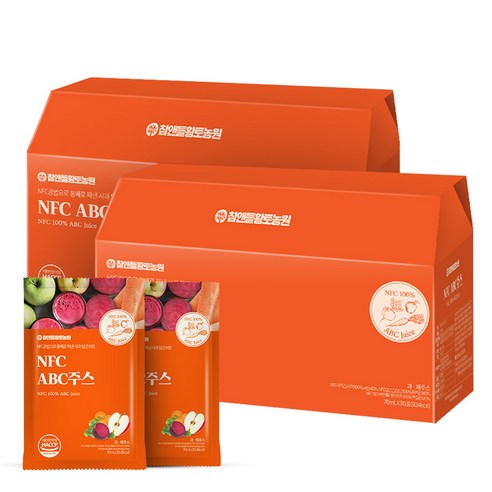 참앤들황토농원 자연을 담은 NFC 착즙 ABC주스, 120개, 70ml - 가격 변동 추적 그래프 - 역대가