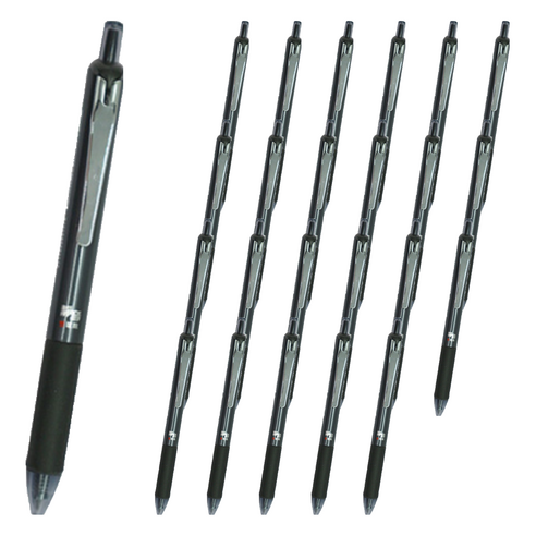 PENROTE 筆樂 靜音中性筆 E68 黑墨 0.5mm, 24支入, 黑色, 24支 - 中性墨水筆 | 酷澎