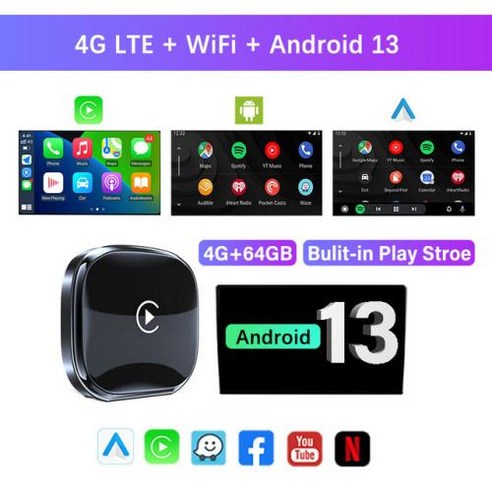 TV셋톱박스 OTT셋톱박스 안드로이드 2024 카플레이 AI 박스 플러스 무선 자동 및 스마트 TV GPS 내장 유튜브 넷플릭스 신제품, 2) Q2 Pro 4G 64G 구글 ...