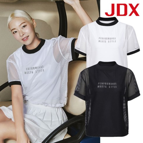 JDX 제이디엑스 25년 여름 상품 70% 세일!! 여성 매쉬 레이어드형 라운드 X1TSVZ6519 - 골프의류 | 쿠팡