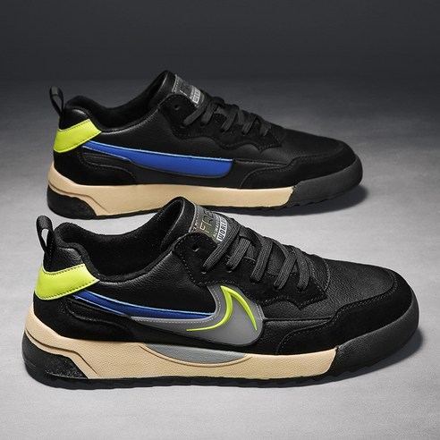 ANKRIC운동화남자 신발 트렌드 조커 진짜 가죽 신발 포레스트 검프 캐주얼 신발과 가을과 겨울에 벨벳 청소년 프로스트 스포츠 보드 신발