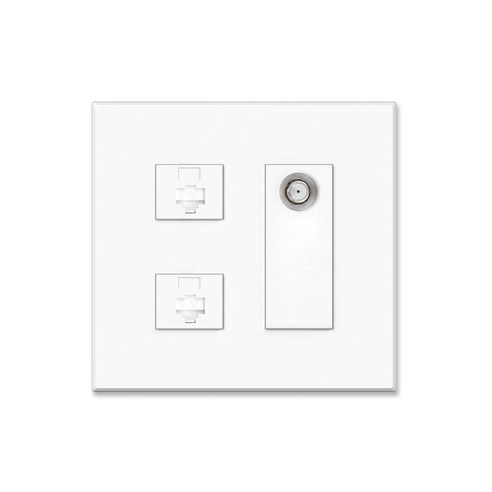 틸인스 Ti1 RJ45 (8P) 2구+ CATV 1방/2방/3방 (2개용) 국산 아크릴타입 - 콘센트 | 쿠팡