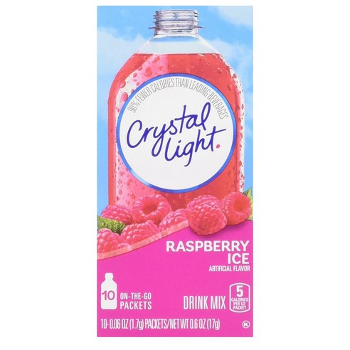 Crystal Light 크리스탈라이트 라즈베리 아이스 드링크 믹스 17g 4팩 - 아이스티분말 | 쿠팡