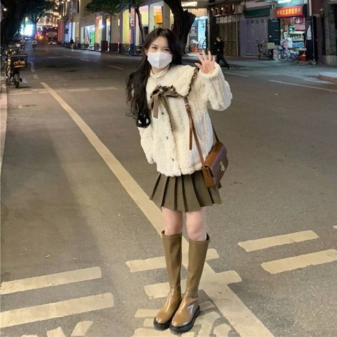 KORELAN 가을 겨울 외투 순욕풍 루즈한 양 털 외투 세트 - 가격 변동 추적 그래프 - 역대가