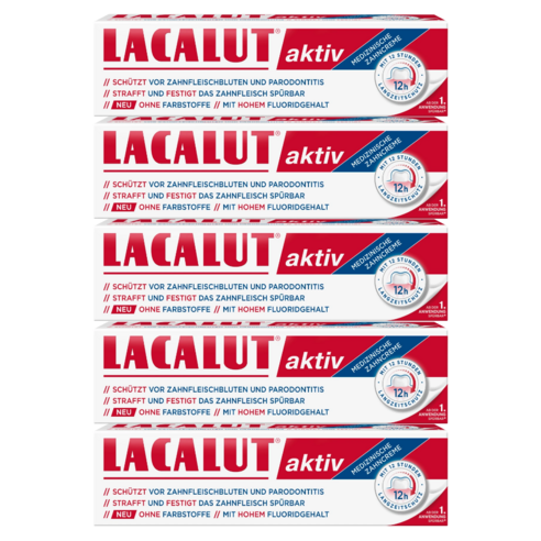 LACALUT ACTIVE TOOTHPASTE 100ml 치약 잇몸의 즉각적인 타이트닝 및 퍼밍 효과적인 치아 관리 잇몸 1 x ...
