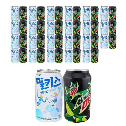 [달담박스]롯데 마운틴듀 355ml 24캔+밀키스 340ml 24캔, 48캔 - 가격 변동 추적 그래프 - 역대가