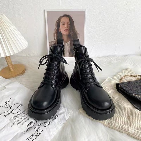 KORELAN 감각 마틴 부츠 여자 겨울 기모 키높이 슬림화 키 작은 키 굵은 굽 짧은 부츠 - 가격 변동 추적 그래프 - 역대가