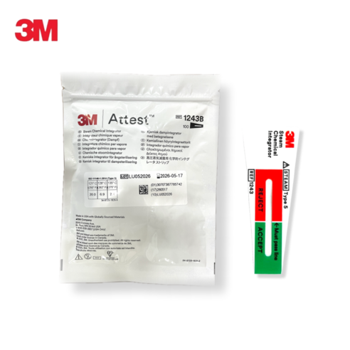 3M Attest 케미컬 인디케이터 (CI 스팀 멸균용) 1243B (100개입) - 기타병원용품 | 쿠팡