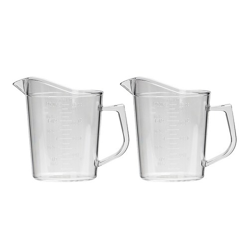 국산 튼튼한 PC 폴리카보네이트 눈끔컵 안깨지는 플라스틱 업소용 비이커 이유식 비커 계량컵 2P 세트, 2개, 500ml, 투명 계량컵 - 가