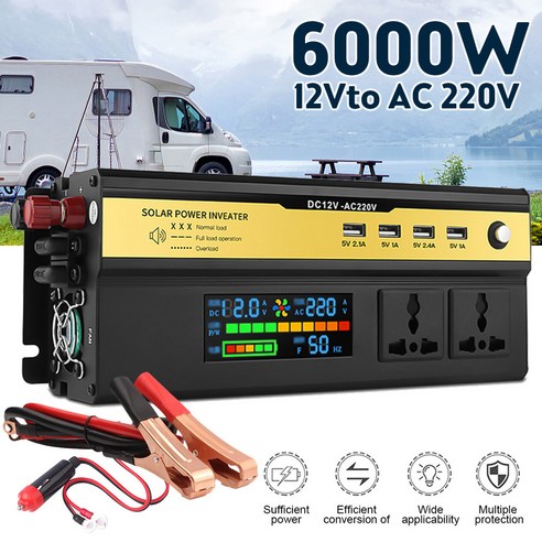 '정현파 인버터 6000W 5000W 4000W 3000W DC 12V24V AC 220V 휴대용 전원 전압 컨버터 차 태양, 12V to AC ..., 1개' 최저가 검색 ...
