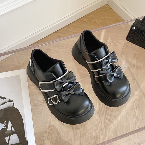 KORELAN 영륜풍 미니 구두녀 봄 트렌디 두꺼운 밑창 송편 신발 리본 단화 - 가격 변동 추적 그래프 - 역대가