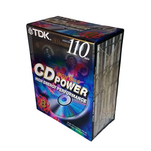 TDK CD Power 110 하이 바이어스 하이 에너지 퍼포먼스 블랭크 오디오 카세트 테이프 - 8팩 - 공디스크 | 쿠팡