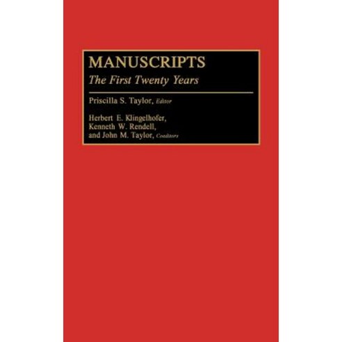 Manuscripts: The First Twenty Years Hardcover, Greenwood Press - 가격 변동 추적 그래프 - 역대가