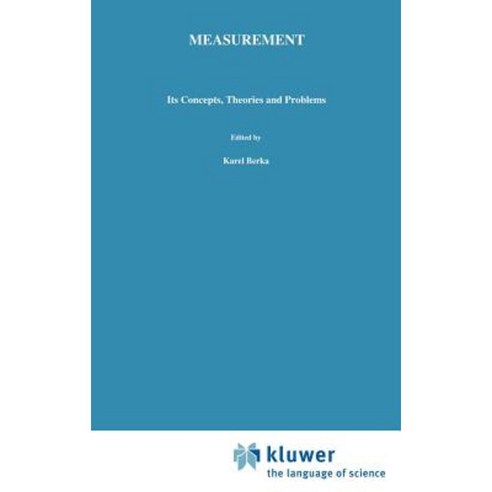 Measurement: Its Concepts Theories and Problems Hardcover, Springer - 가격 변동 추적