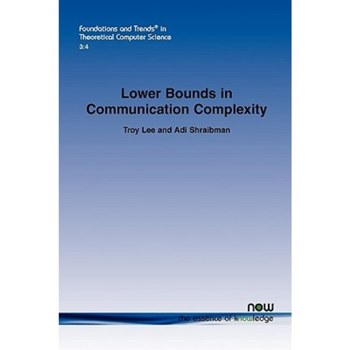 Lower Bounds in Communication Complexity Paperback, Now Publishers - 가격 변동 추적 그
