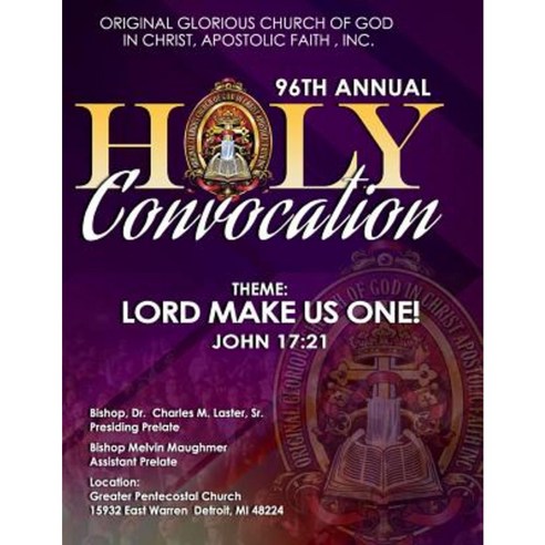 96th Annual Holy Convocation Paperback, Createspace Independent ...