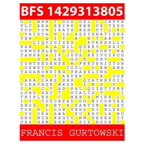 Bfs 1429313805: A Bfs Puzzle Paperback, Createspace Independent ...