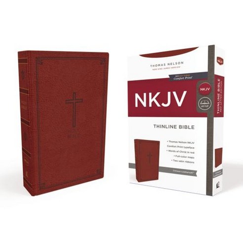 NKJV Thinline Bible Standard Print Imitation Leather Red Red Letter ...