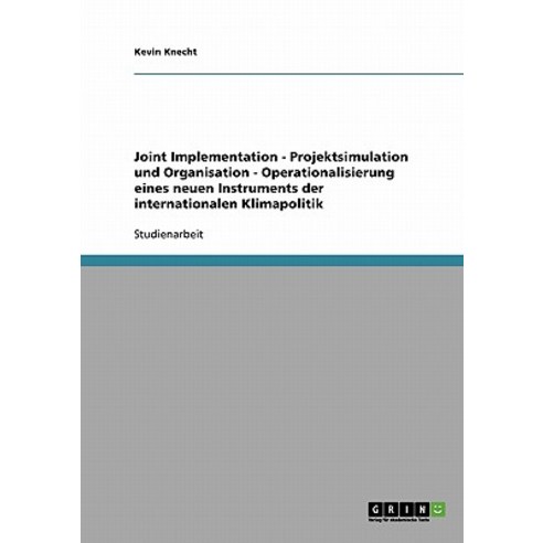 Joint Implementation - Projektsimulation Und Organisation ...
