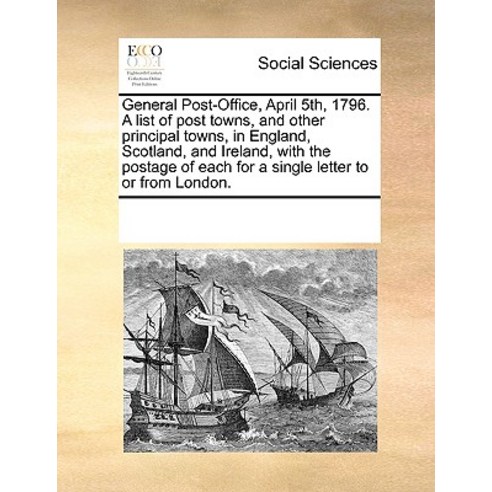General Post-Office April 5th 1796. a List of Post Towns and Other ...